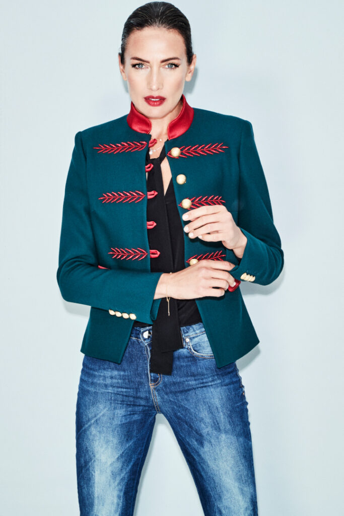 Green & Red Military Blazer Renata | The Extreme Collection USA