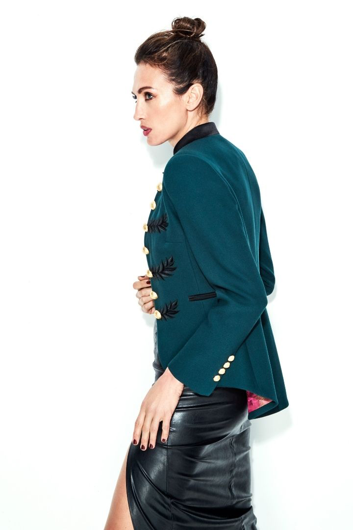 Renata Black Green Military Blazer | The Extreme Collection USA