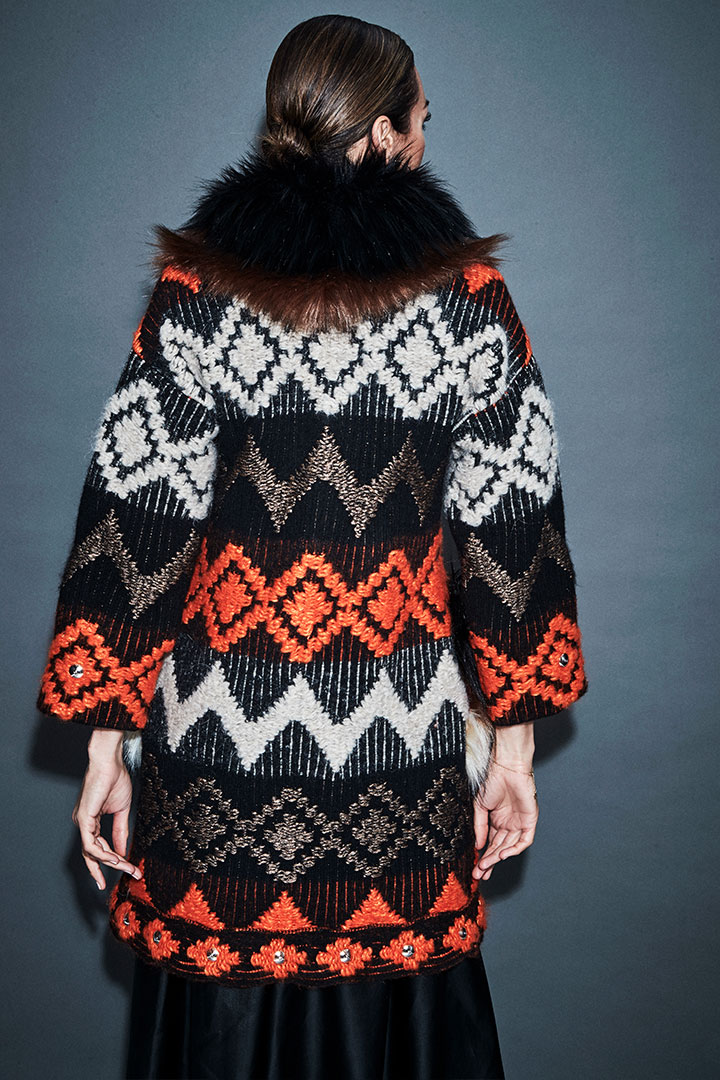 Faux Fur Knitted Coat Nodette | The Extreme Collection USA