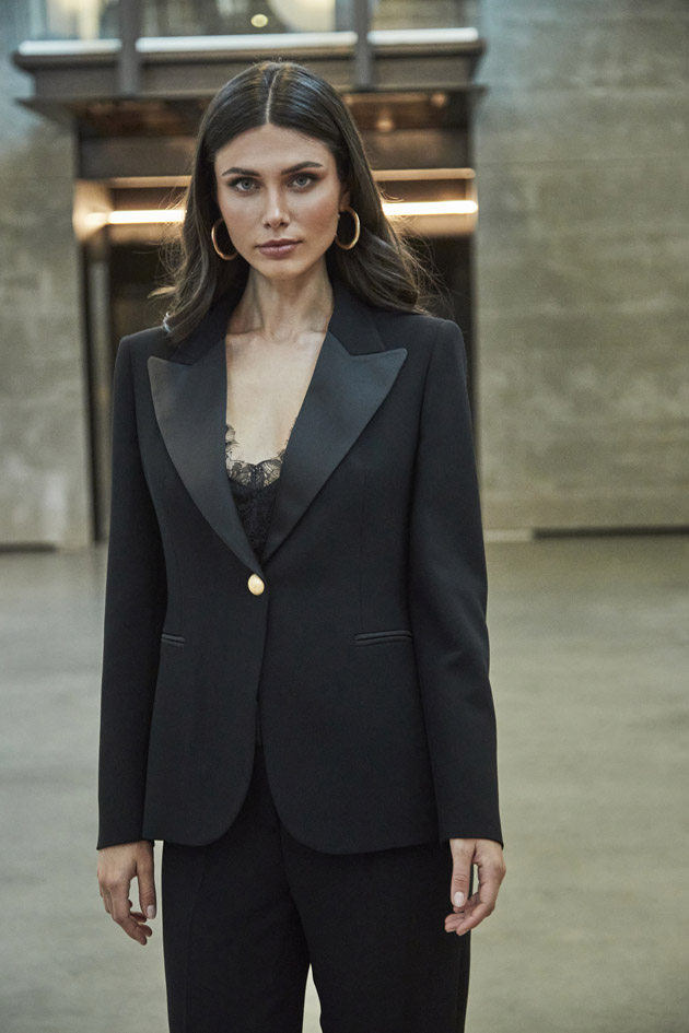 Carlotta Satin Lapel Blazer | The Extreme Collection USA