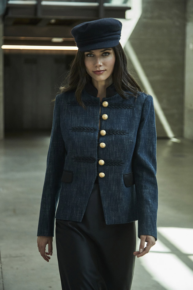 Renata Bleu Herric Embroidered Denim Blazer | The Extreme Collection USA