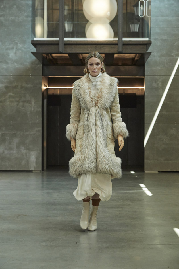 Josephine Beige Alpaca Long Coat | The Extreme Collection USA
