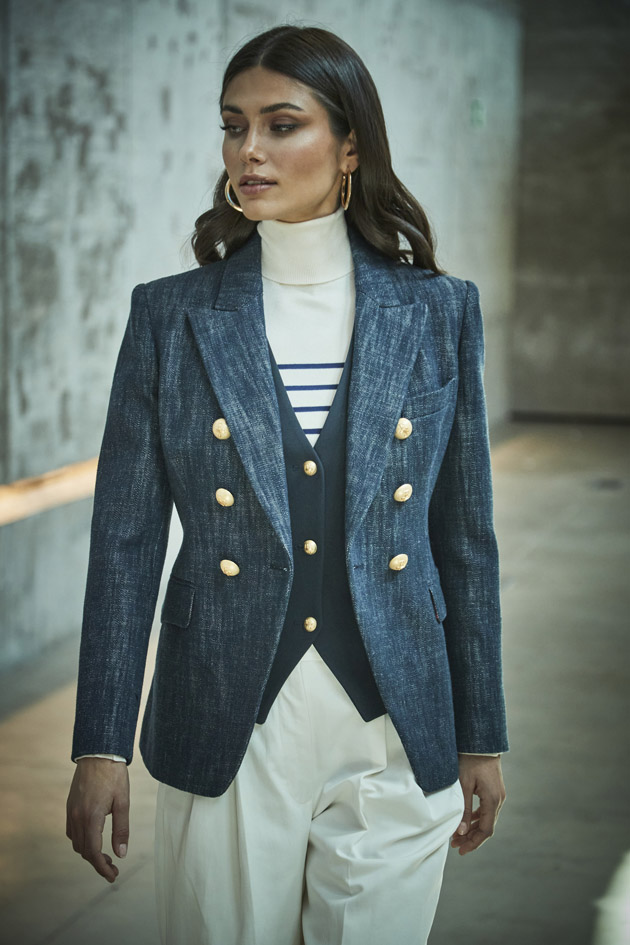 Byron Denim Crossed Blazer | The Extreme Collection USA